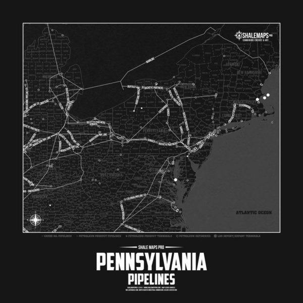Pennsylvania Oil & Gas Pipelines Blueprint | Shale Maps Pro